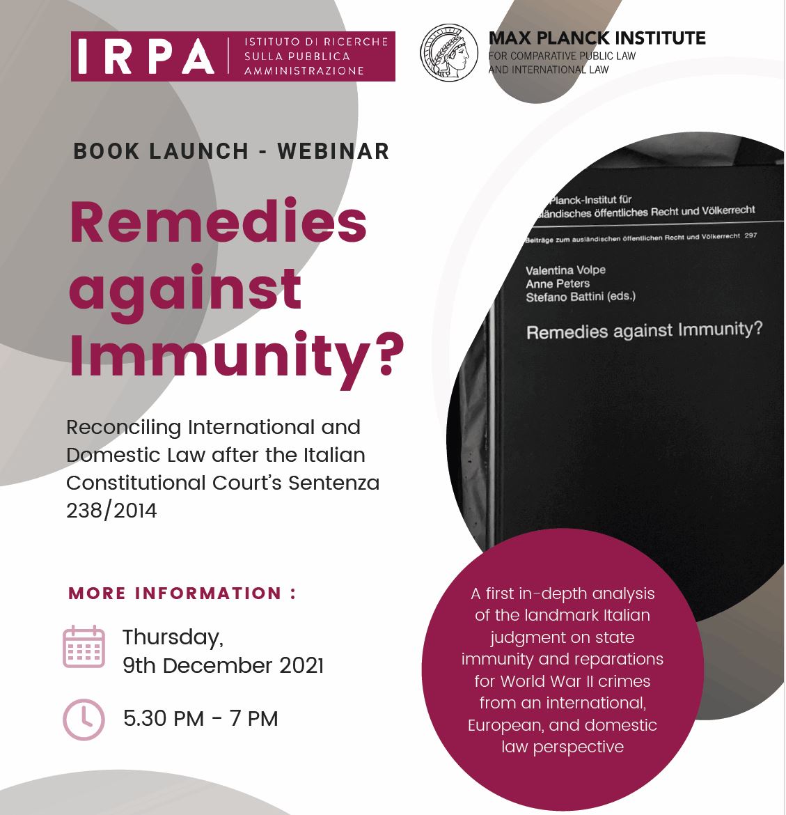 Webinar IRPA - Max Planck Institute: Remedies against Immunity? (V ...